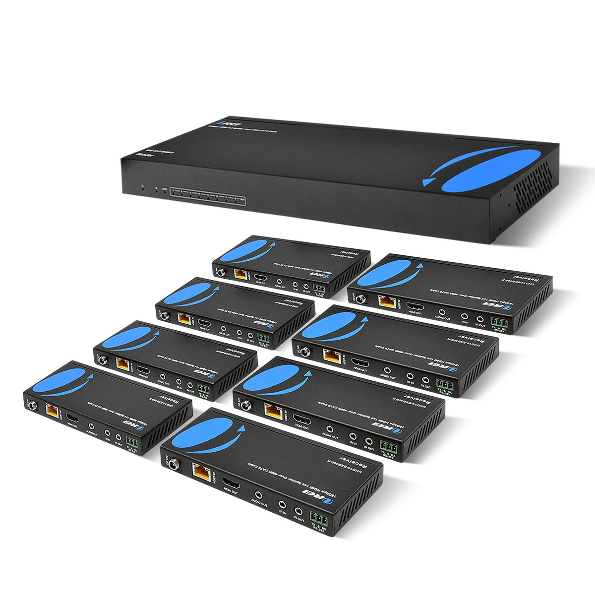 4K HDBaseT 1x8 HDMI™ Extender Splitter (Loop) - 400ft (cat6)-UHD18-EXB400-K | OREI