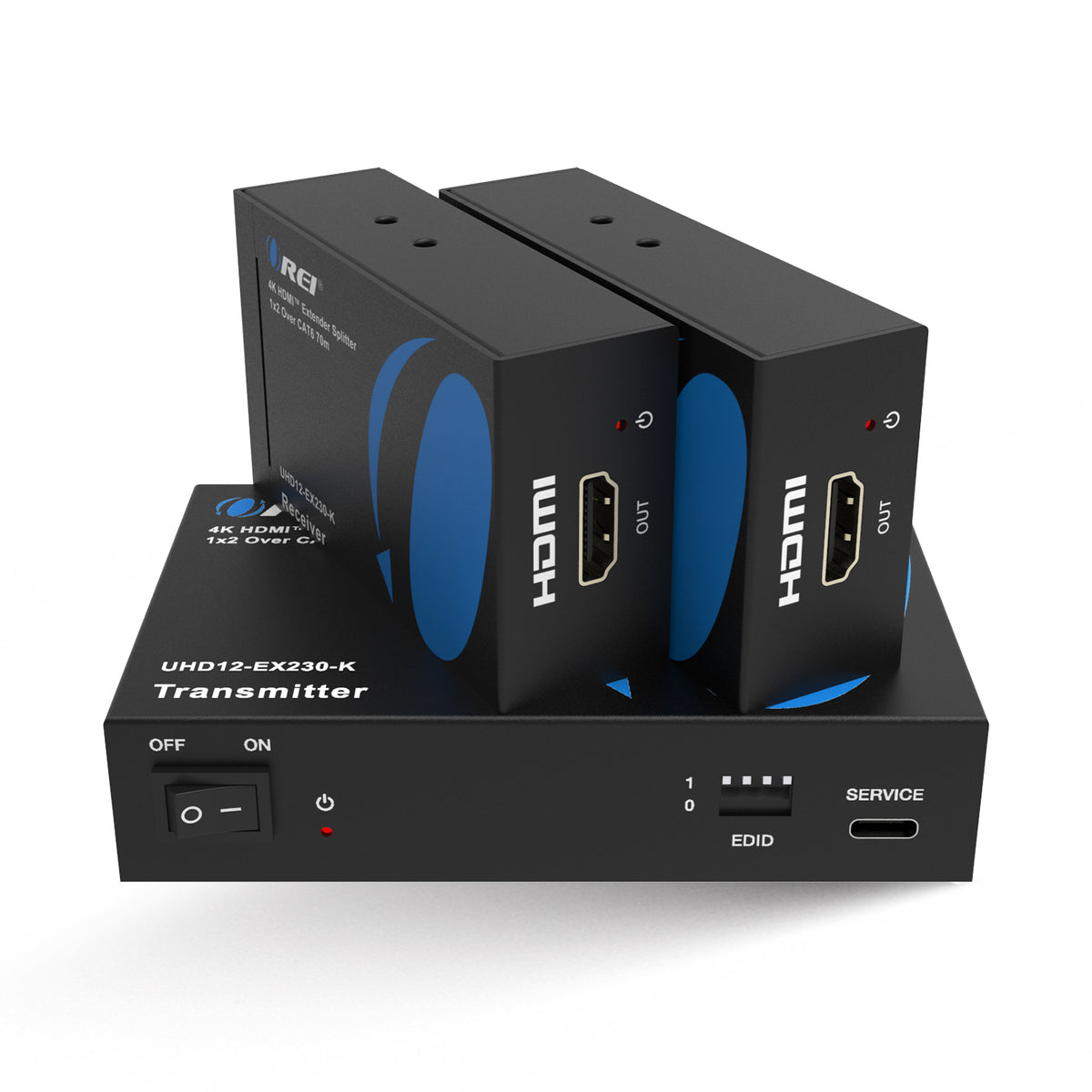 4K@60hz 1x2 HDMI™ Extender Splitter (IR) - 230ft (Cat6) - (UHD12-EX230 ...