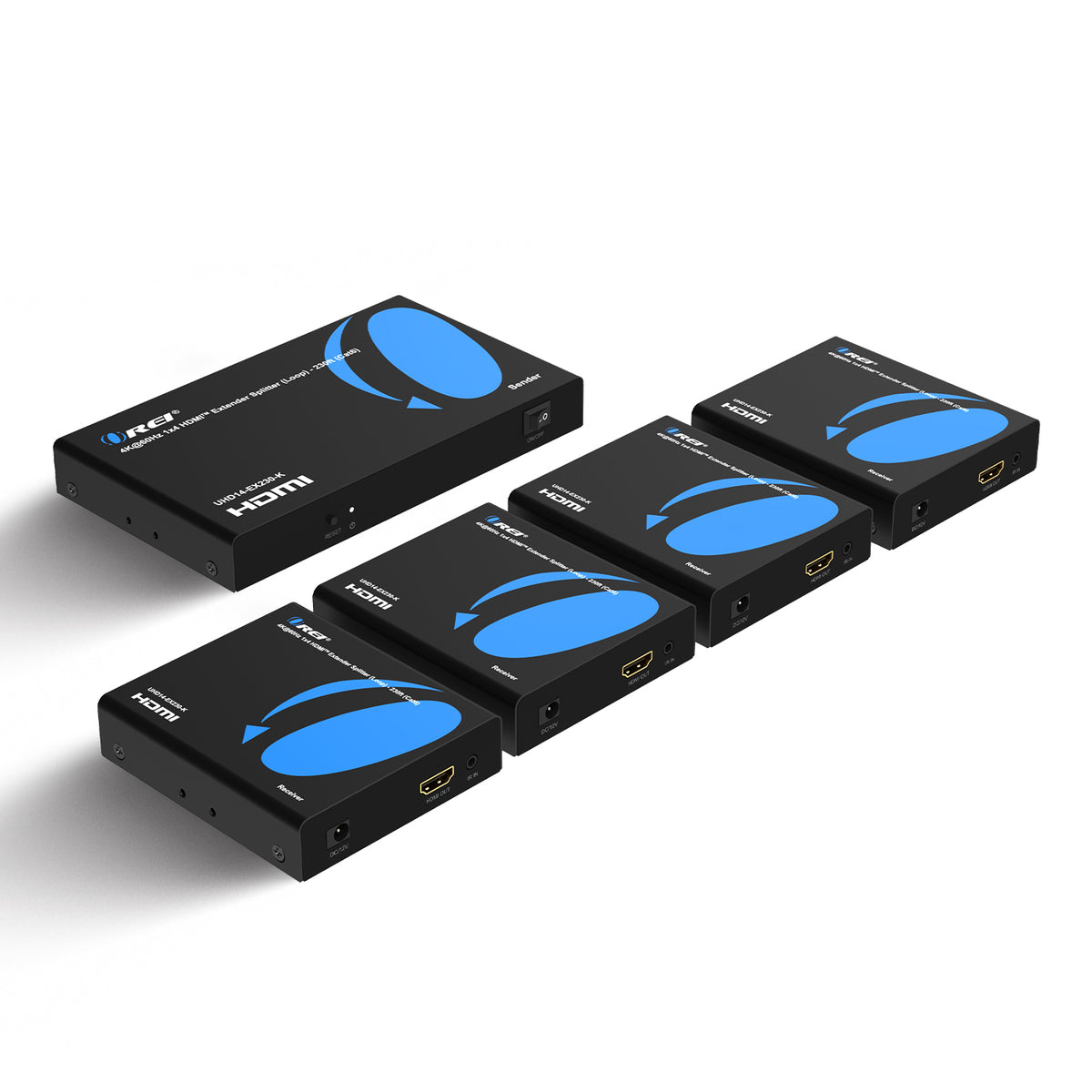 4K@60Hz 1x4 HDMI™ Extender Splitter (Loop) - 230ft (Cat6) (UHD14-EX230 ...