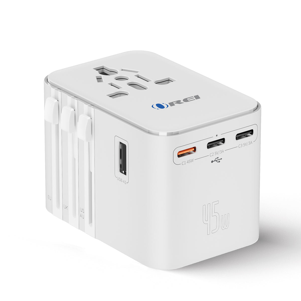 OREI 45W Universal Travel Adapter | 6-in-1 Fast Charging with USB-C ...