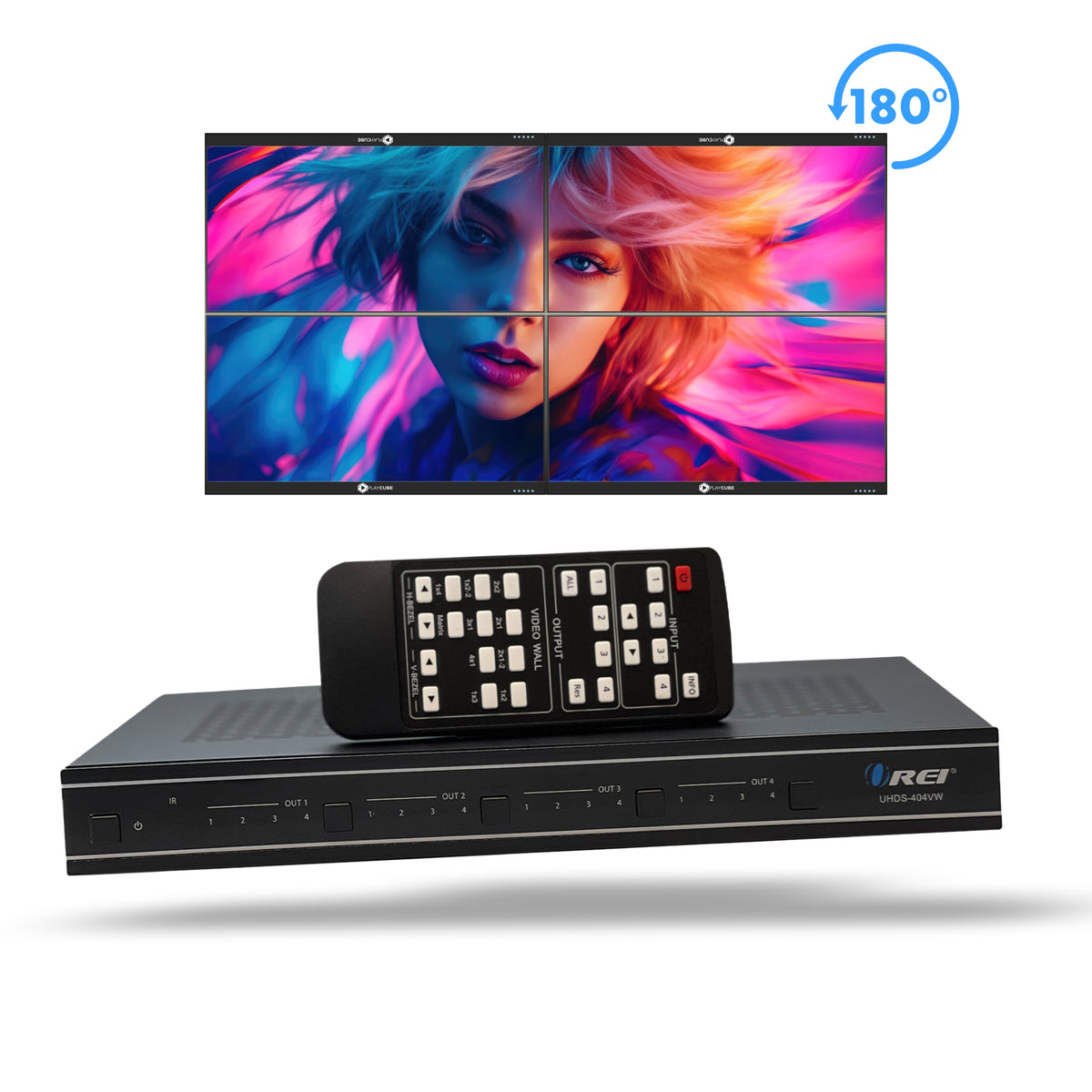 4K@60hz 4x4 HDMI™ Matrix w/ Video Wall (Seamless)-UHDS-404VW – OREI.COM