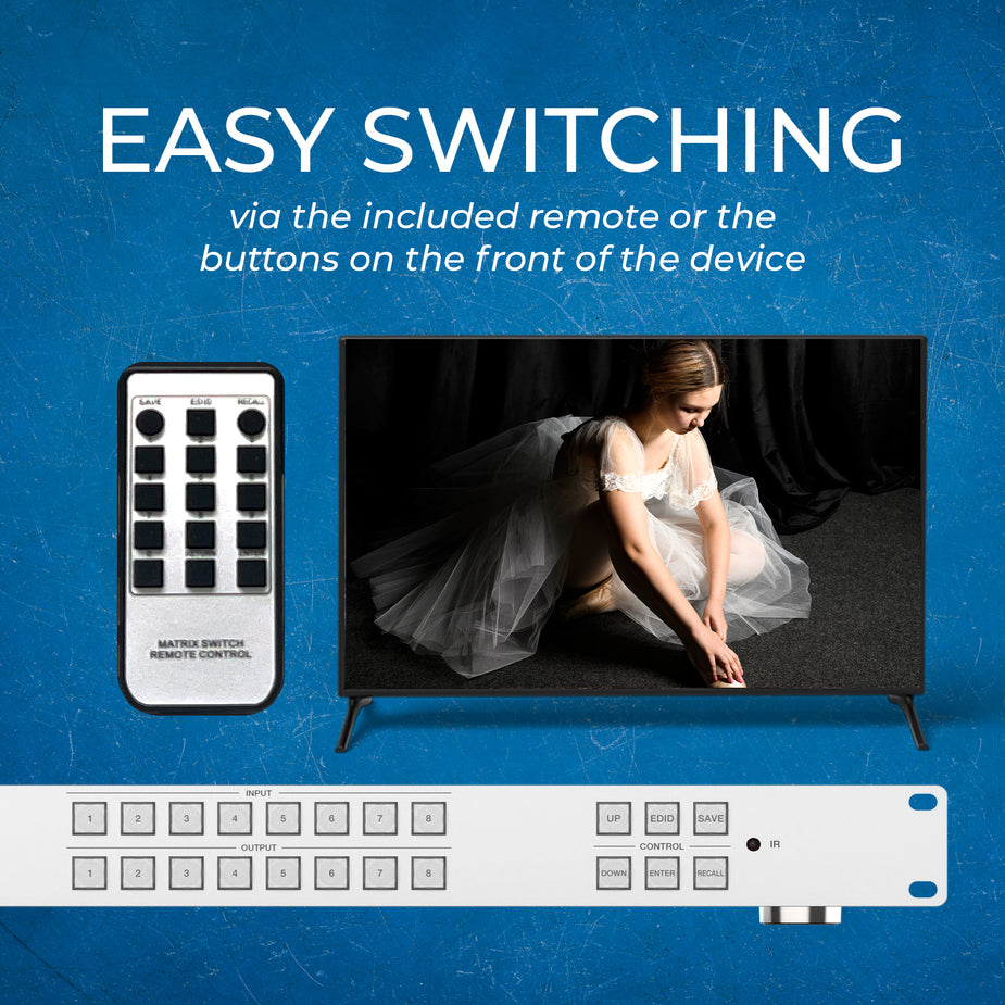 4K@30Hz 8x8 HDMI™ Matrix - (HDS-808) – OREI.COM