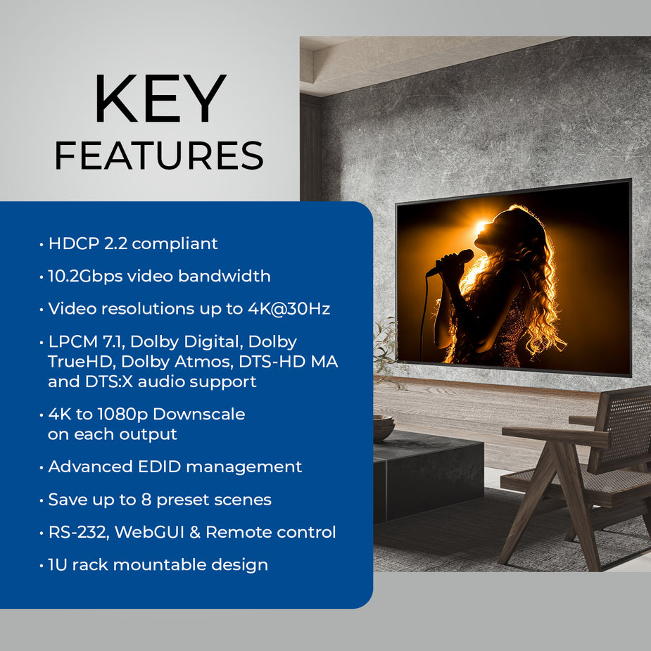 4K@30Hz 8x8 HDMI™ Matrix - (HDS-808) – OREI.COM