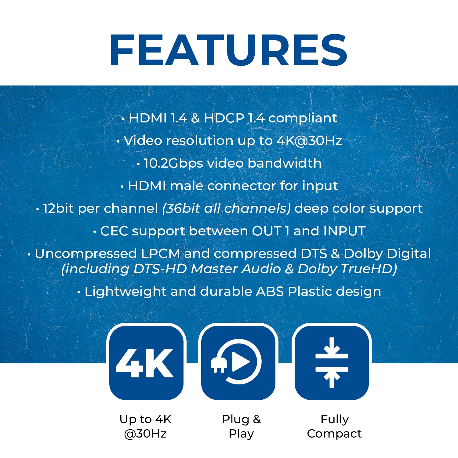 4K@30Hz 1x2 HDMI™ Splitter (Pigtail)-HD-102C – OREI.COM