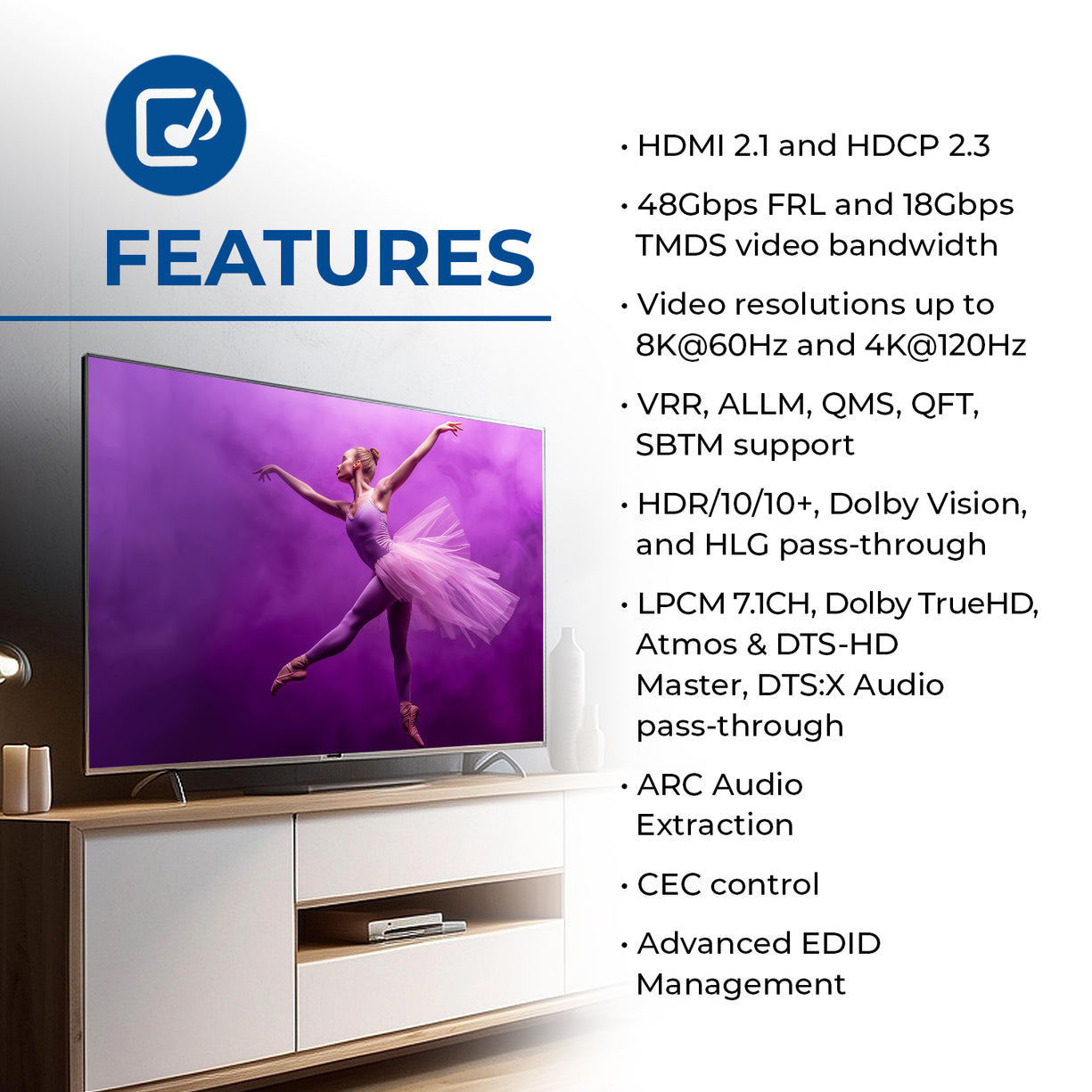 8K HDMI™ Audio Extractor (eARC Output)-BK-929 – OREI.COM
