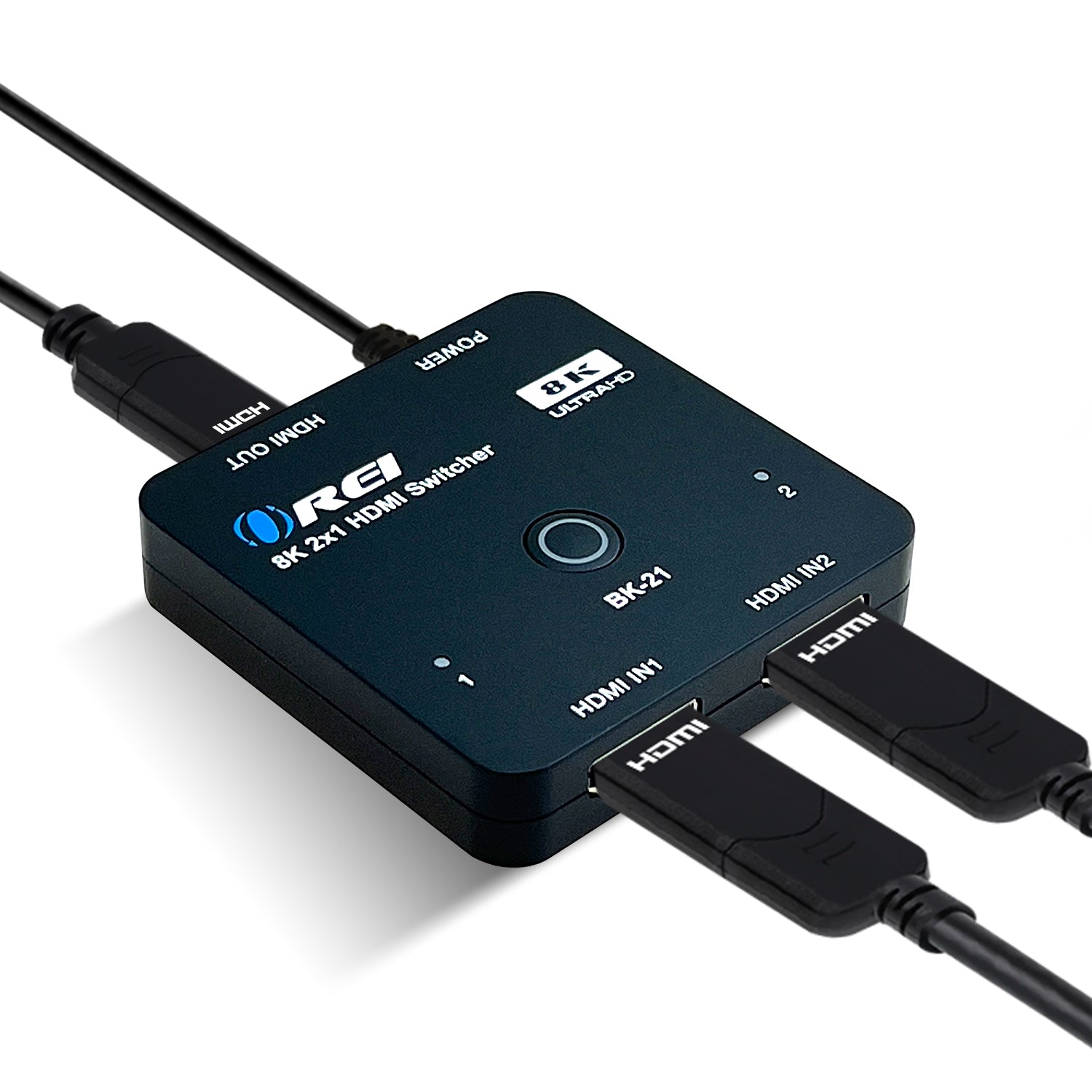 2 in 1 out 8K HDMI Switch with Audio Extraction, EDID management, HDR10+ & Dolby Vision (BK-21 ...