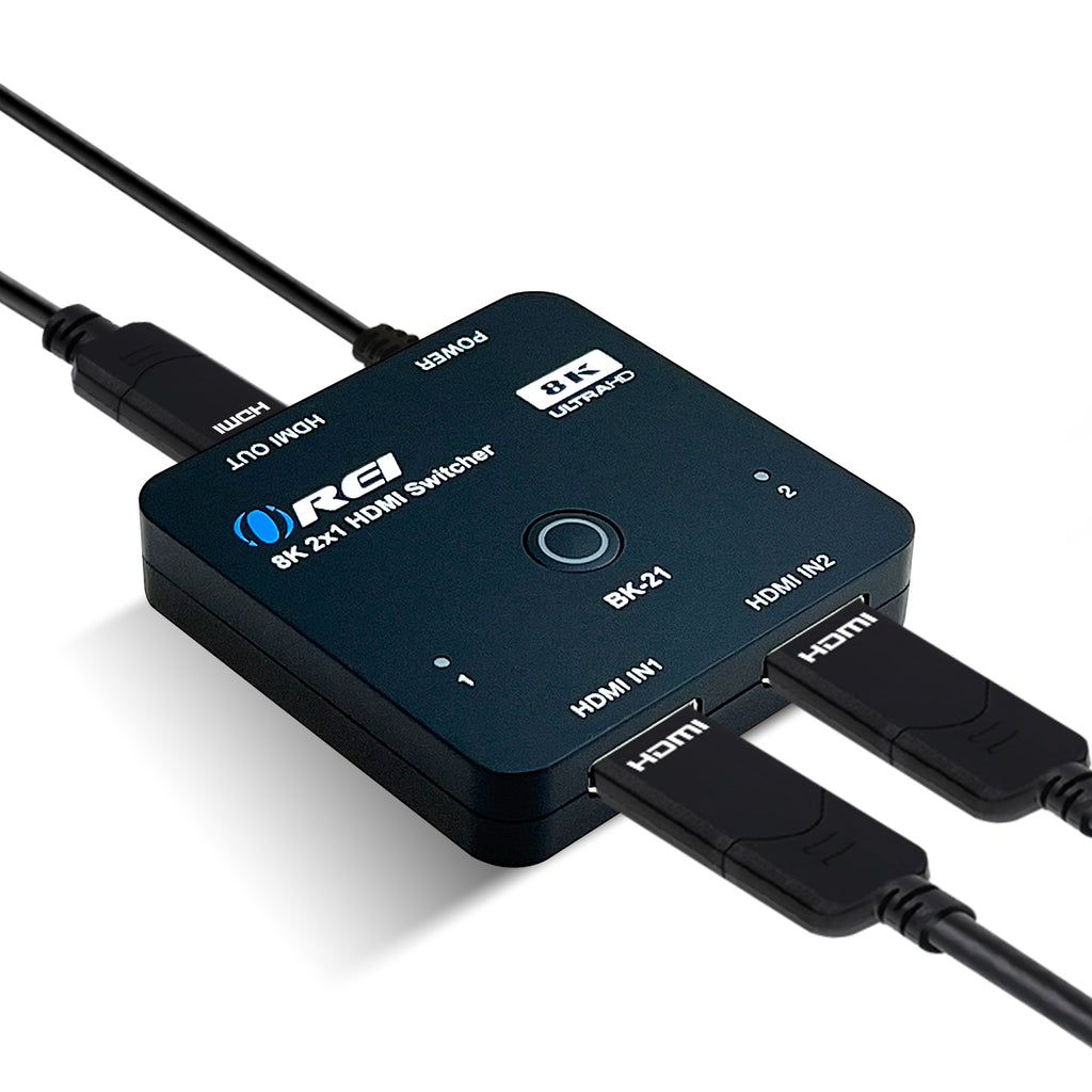 2 in 1 out 8K HDMI Switch with Audio Extraction, EDID management, HDR10+ & Dolby Vision (BK-21 ...