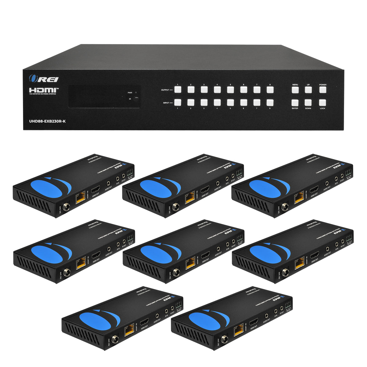 8x8 HDMI Switcher Extender CAT5e/6/7, Upto 230 ft – OREI.COM