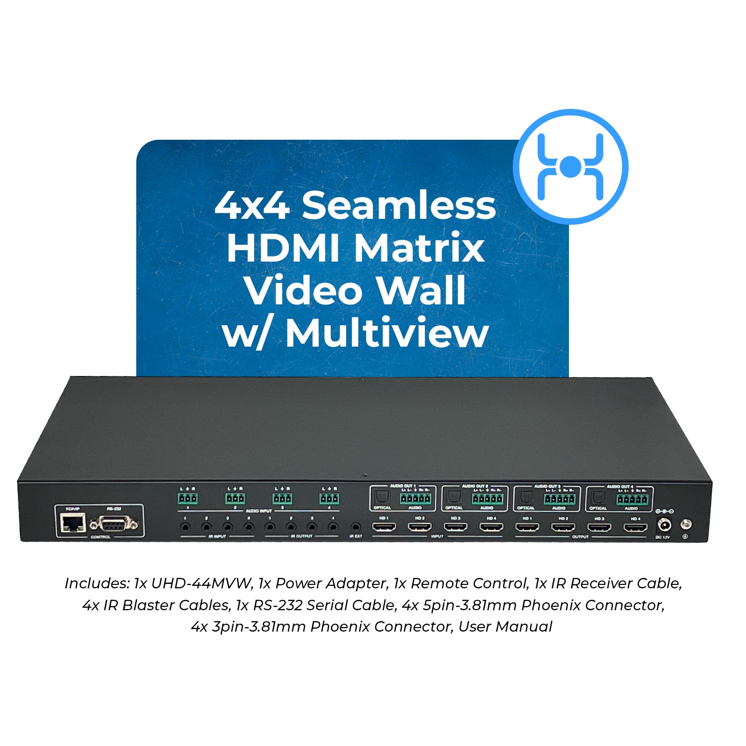 4K@60hz 4x4 HDMI™ Matrix w/ Video Wall (Seamless, Audio Extract, Multi – OREI.COM