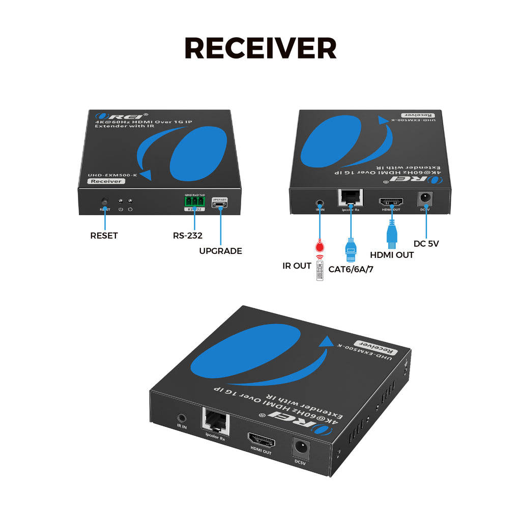 4K HDMI Extender Over Cat6/7 Cable Upto 500 Ft - - IR & RS-232 (UHD ...