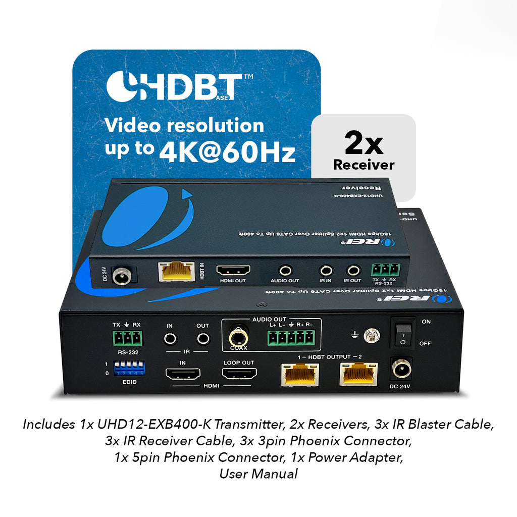 IR Remote Extender OREI 4K HDMI Extender Splitter - HDBaseT Over Single ...