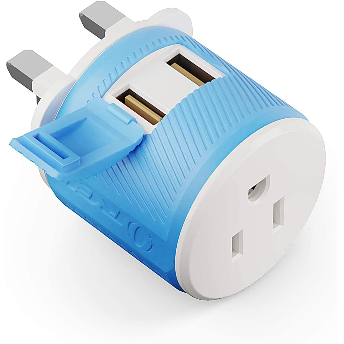 UK, Ireland Travel Adapter - 3 in 1 - 2 USB - Type G - Compact Design ...