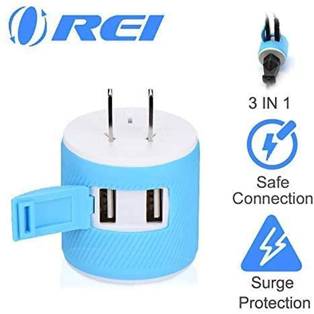 Japan, Philippines Travel Adapter - 3 in 1 - 2 USB - Type A - Compact ...