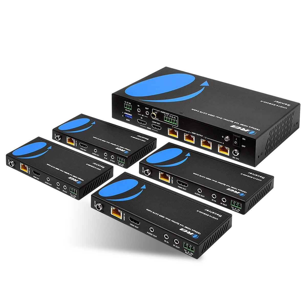 4K 1x4 HDMI Extender Splitter over CAT 6 up to 400 feet with PoC, one ...