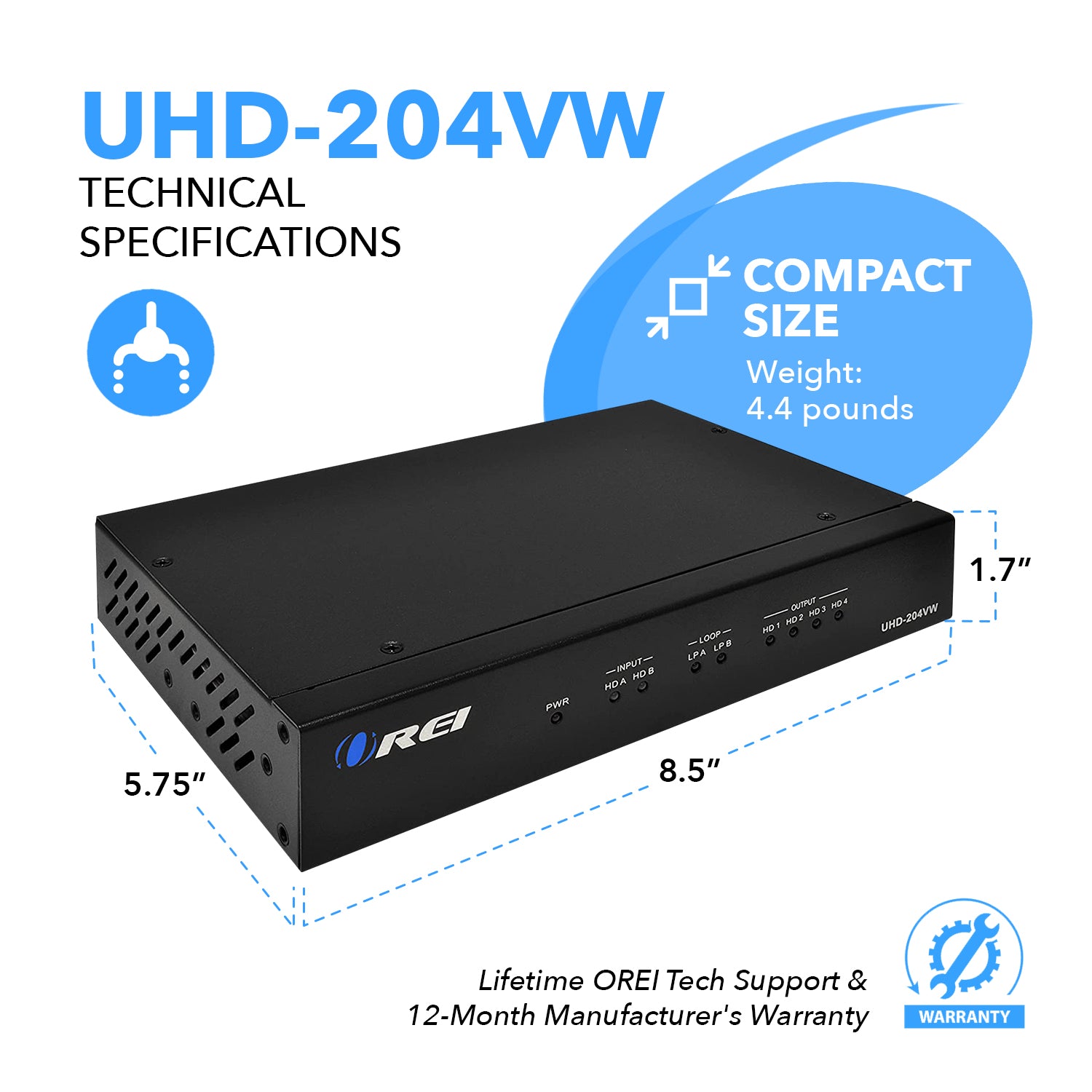 Professional 4K @60hz 2x2 Video Wall Controller (UHD-204VW) | OREI ...