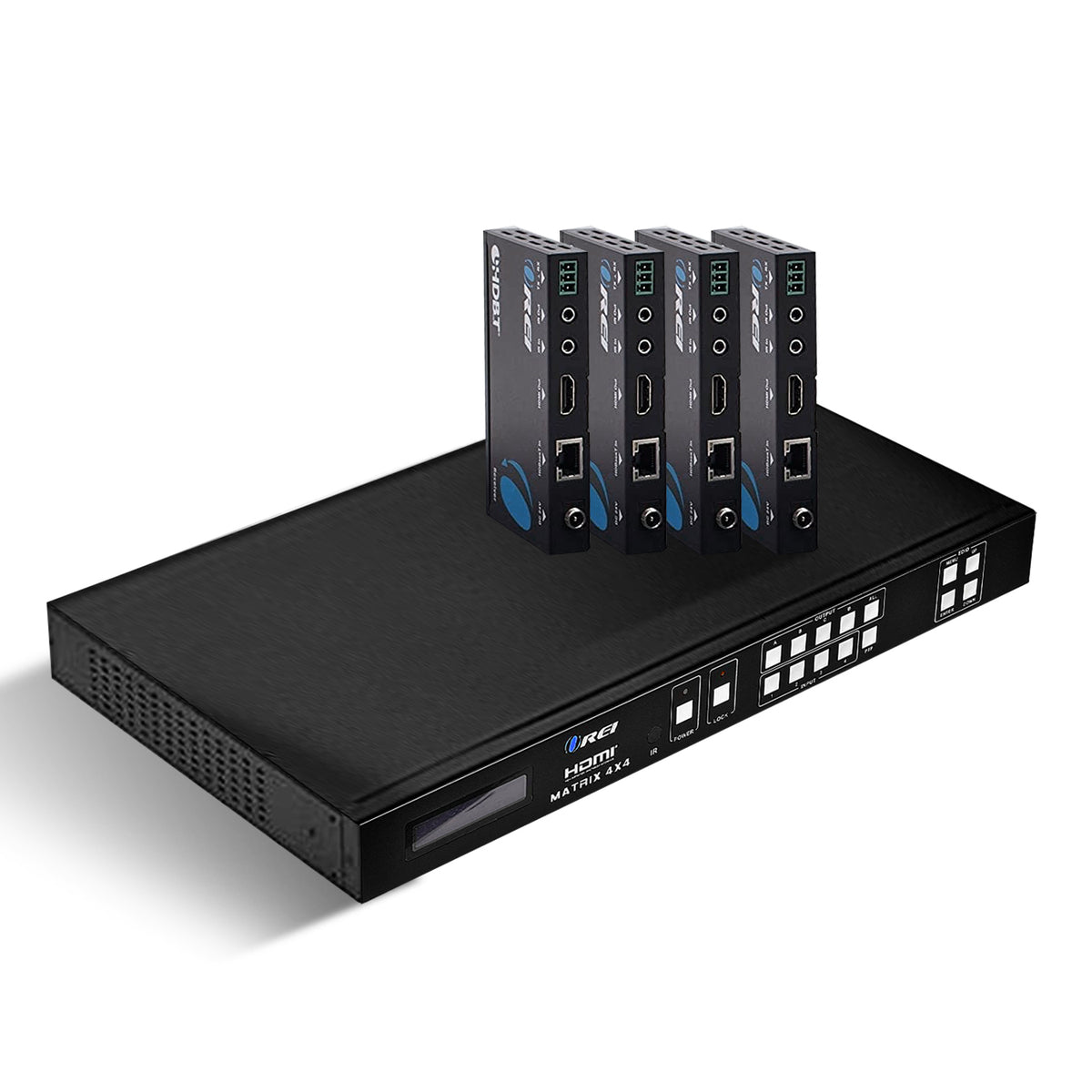 4x4 HDMI Switcher Extender CAT5e/6/7, Upto 230 ft – OREI.COM
